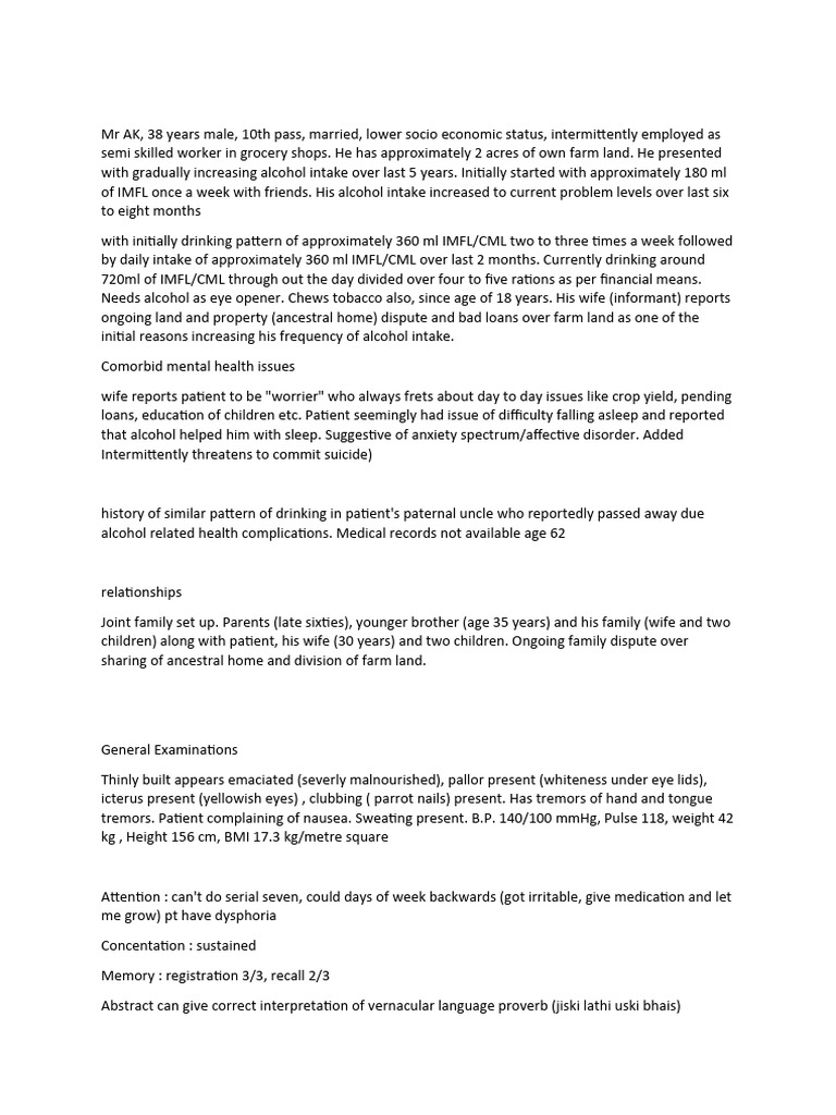 Case Study | PDF | Major Depressive Disorder | Mental Disorder