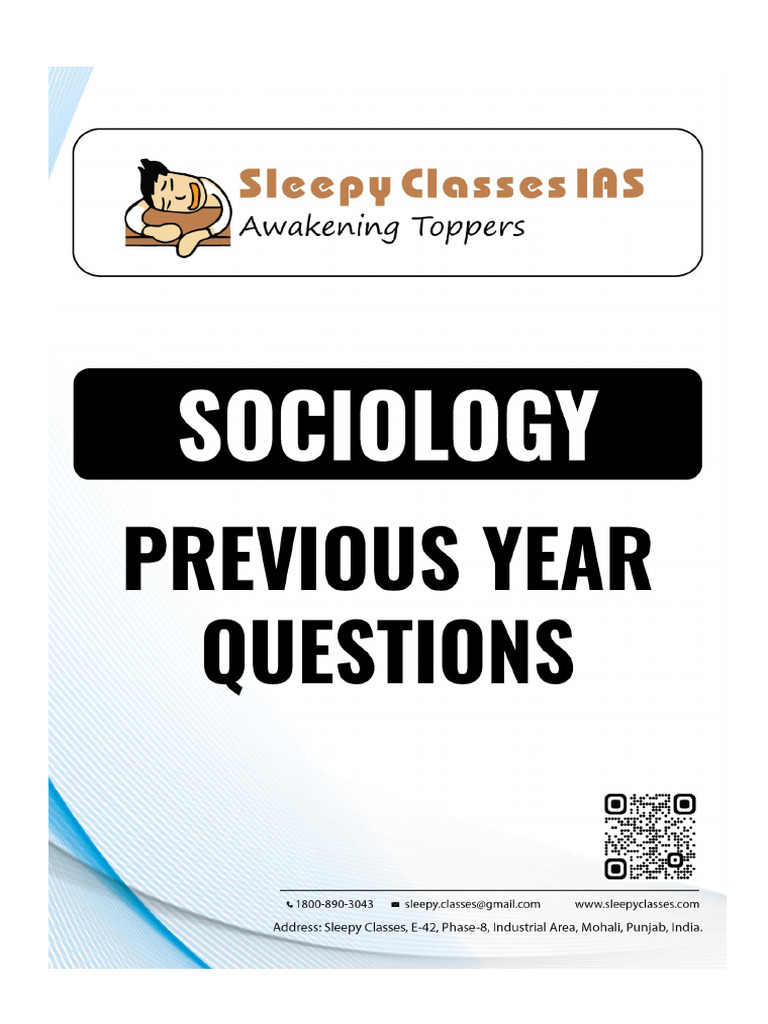 Sociology Paper-1 PYQ Till 2023 | PDF | Methodology | Positivism