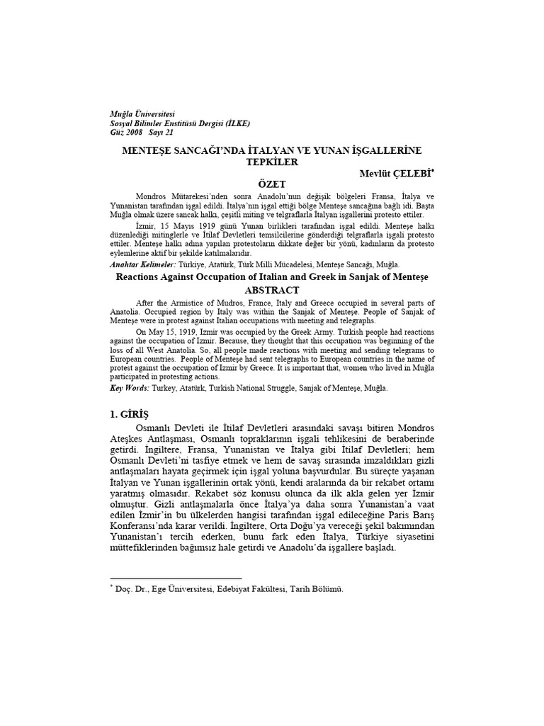 Mente - e Sanca - I - Nda - Talyan Ve Yunan - Galler - Ne Tepk - Ler ...