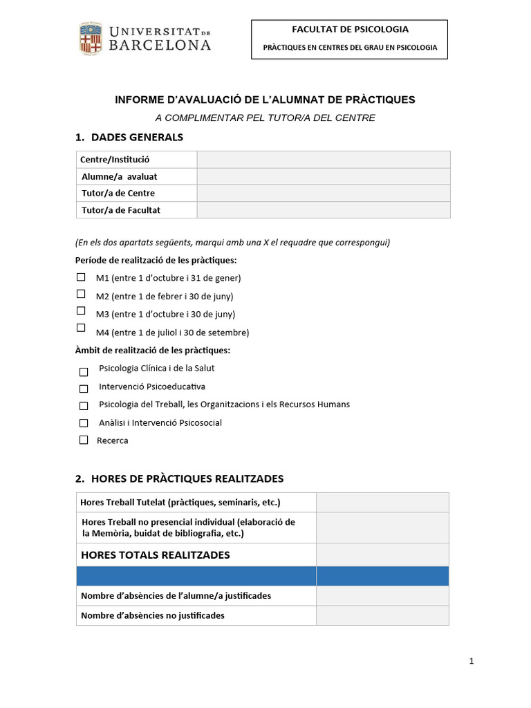 Informe Valoratiu Practiques 23-24 | PDF