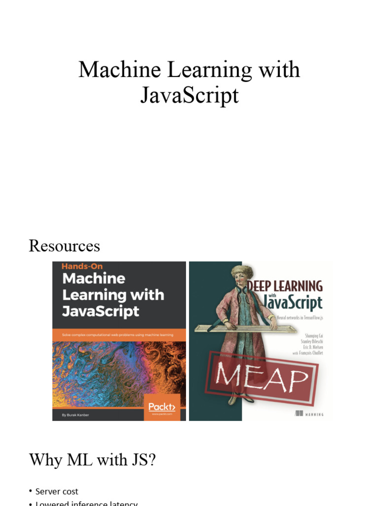 MLwith JS | PDF | Computer Engineering | Information Technology