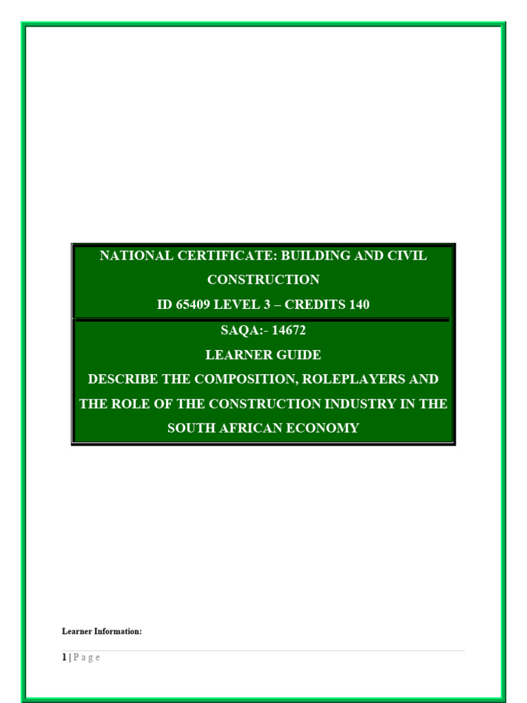 Learner Guide | PDF | Employment | Learning