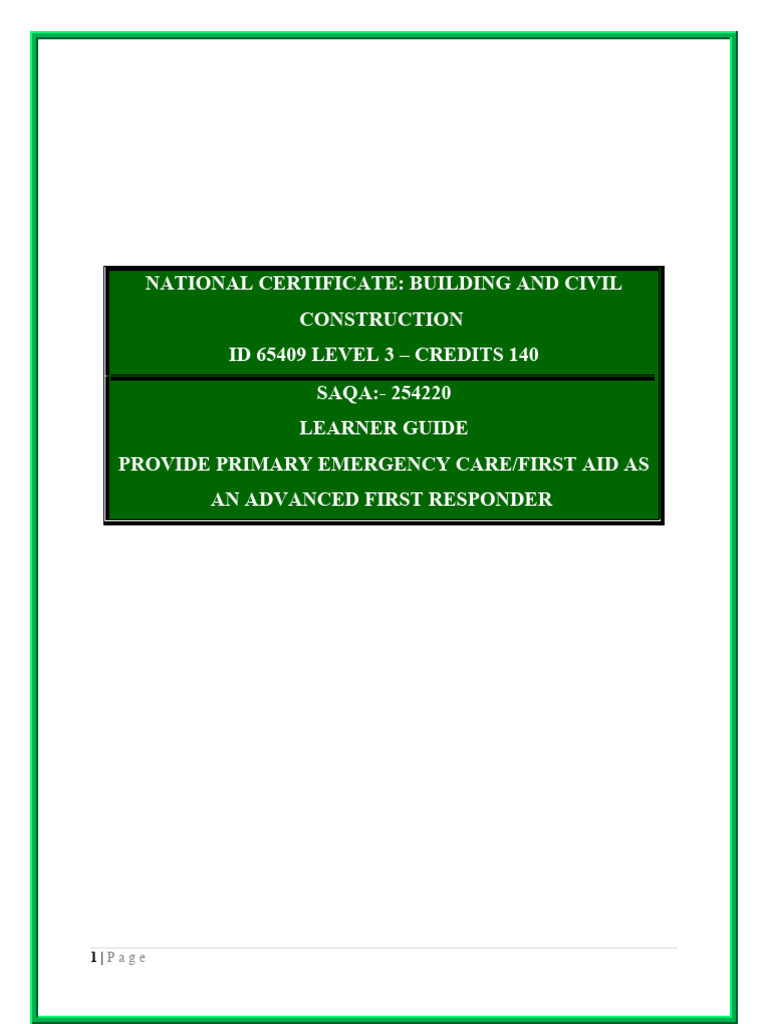Learner Guide | PDF | Cardiopulmonary Resuscitation | Emergency Management