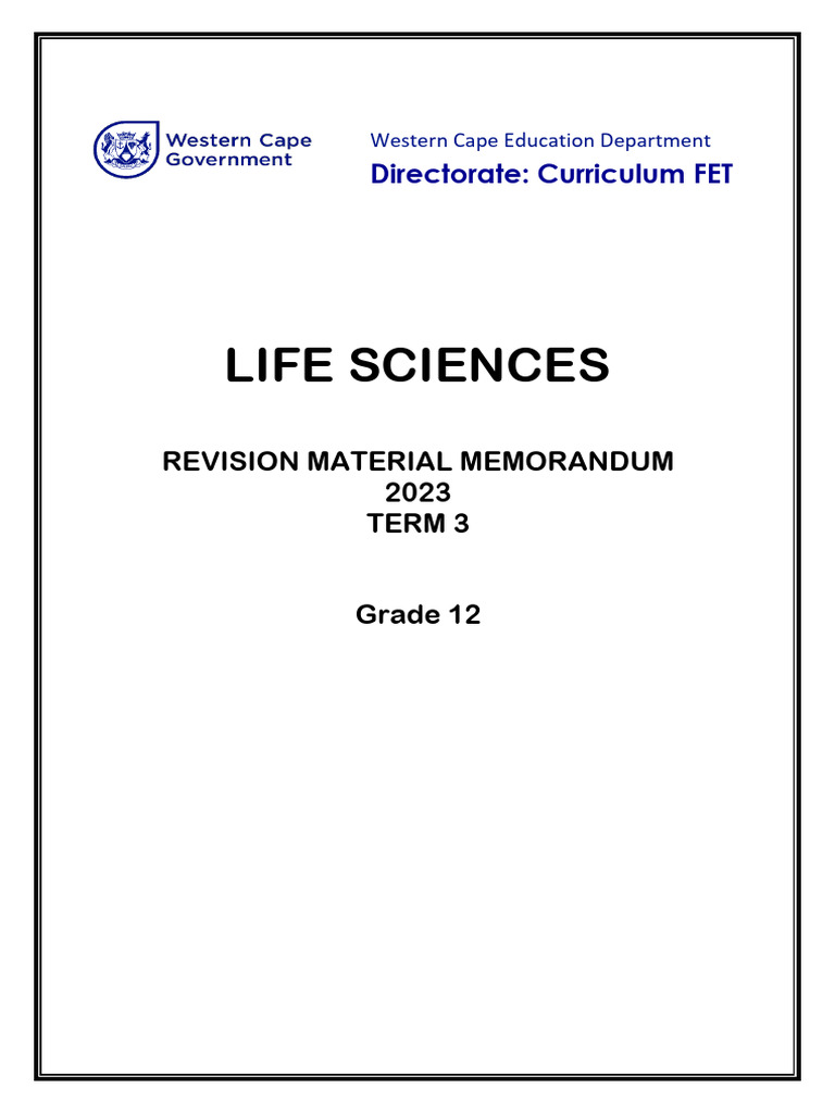 Grade 12 Life Sciences Evolution Memo | PDF