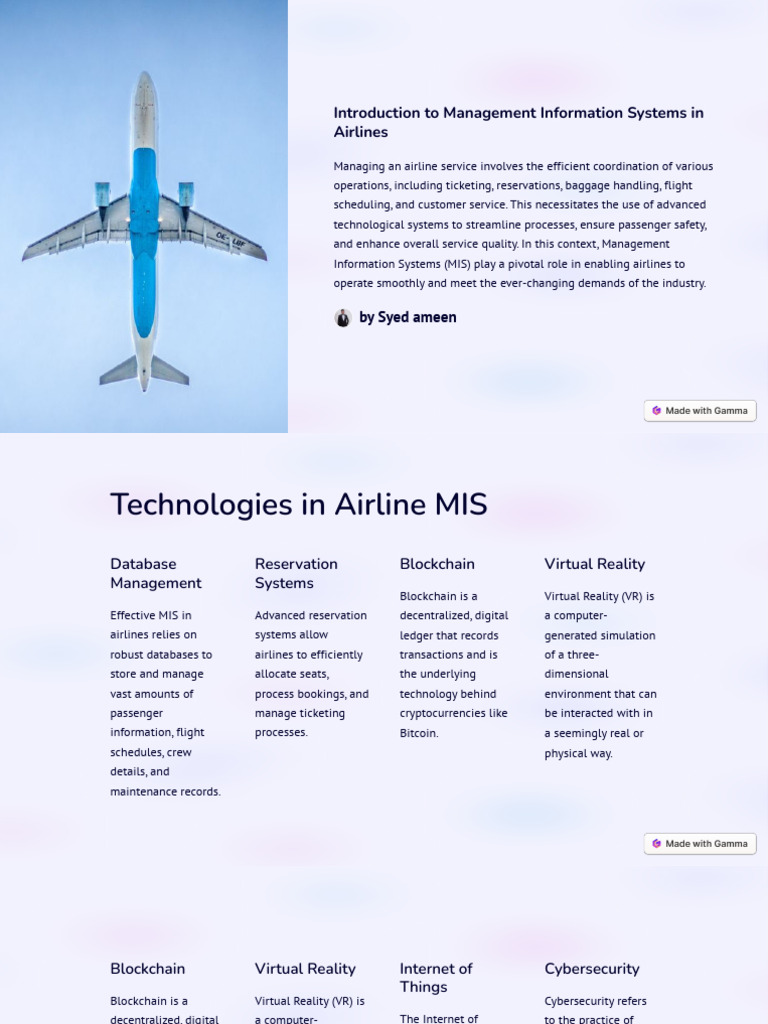 Management Information Systems in Airlines | PDF | Internet Of Things ...