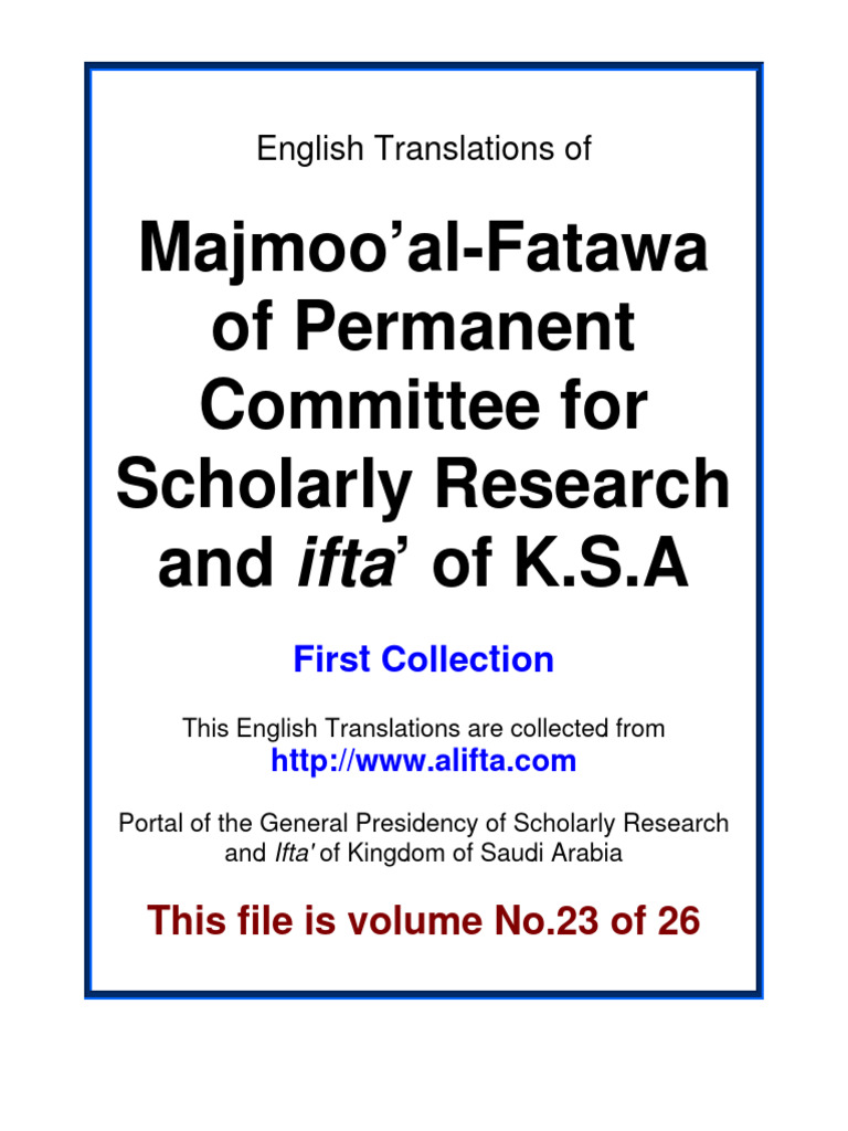 En 23 Majmoo AlFatawa IFTAA COLL01 | PDF