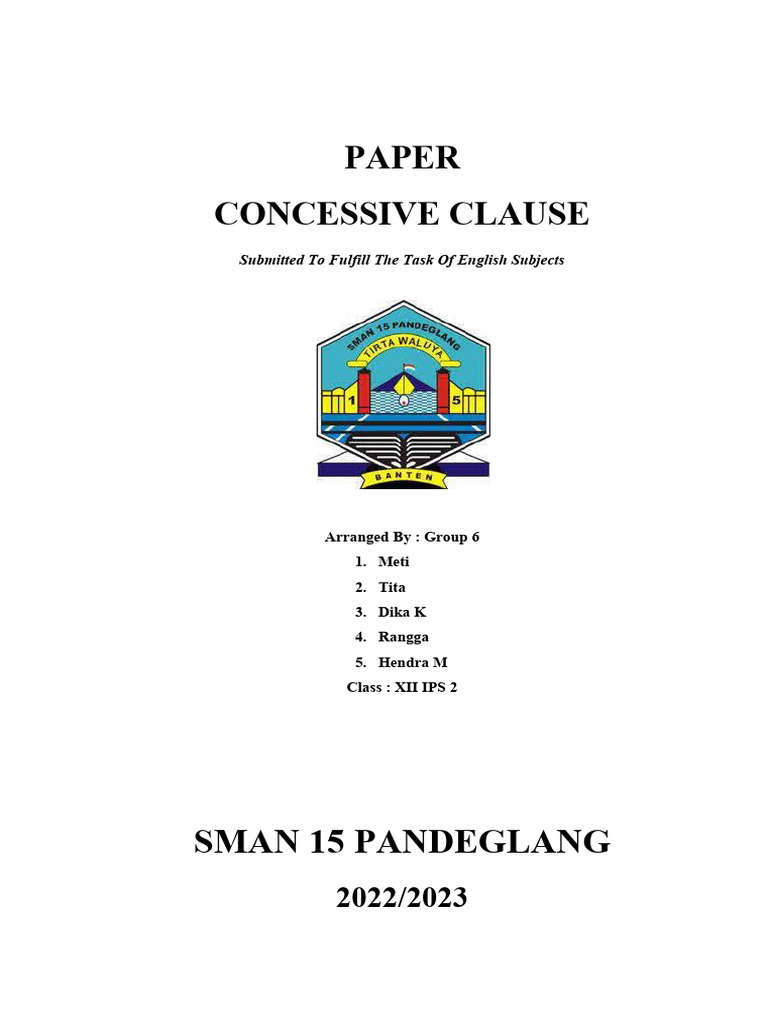 MAKALAH Concessive Clause | PDF | Syntax | Sentence (Linguistics)