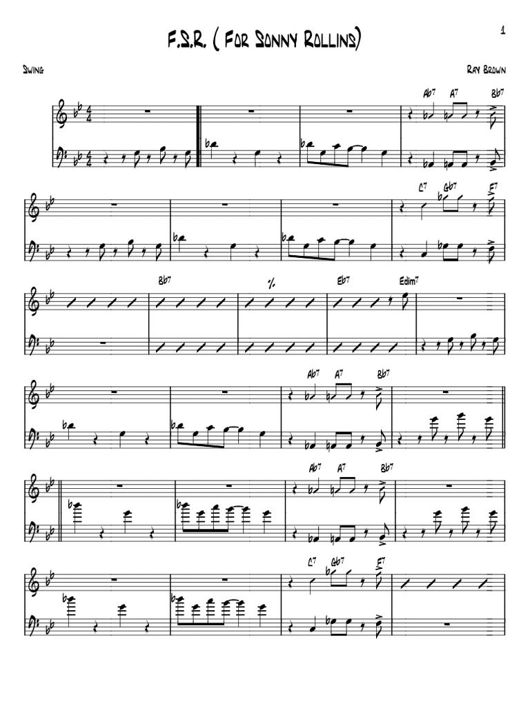 F.S.R. (For Sonny Rollins) | PDF
