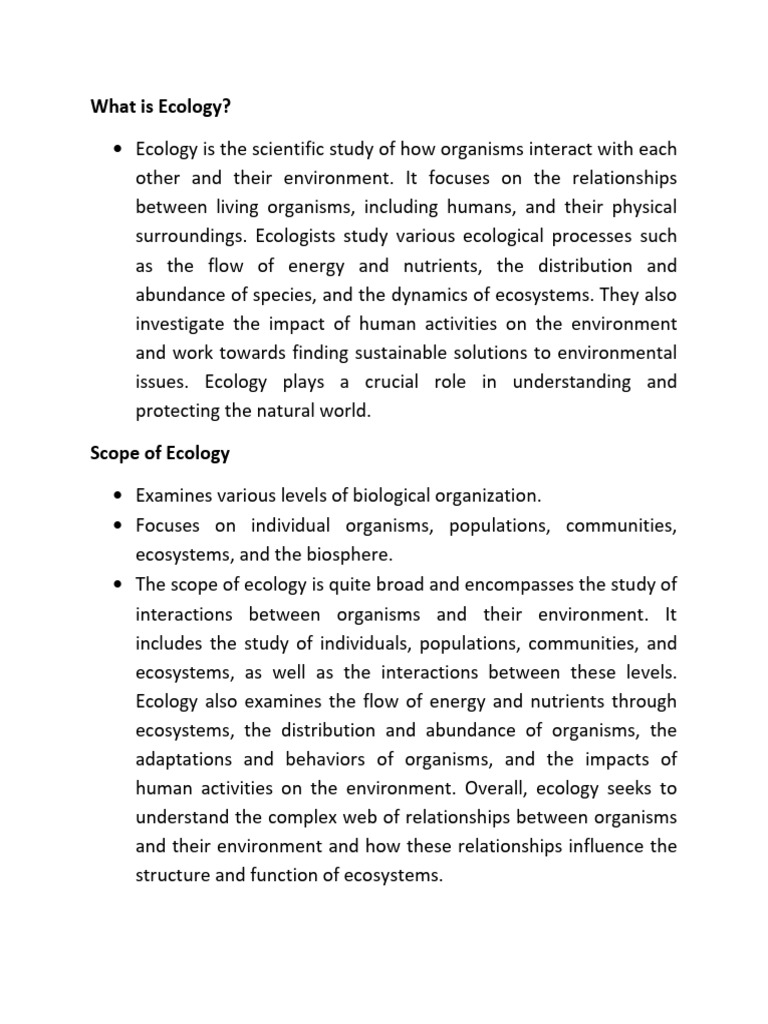 Ecology | PDF | Ecology | Ecosystem