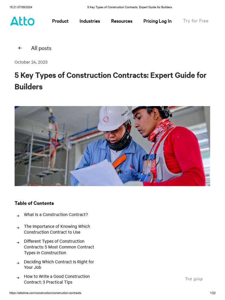 5 Key Types of Construction Contracts_ Expert Guide for Builders | PDF | General Contractor ...