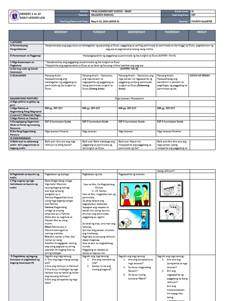 DLL Esp-3 Q4 W6 | PDF