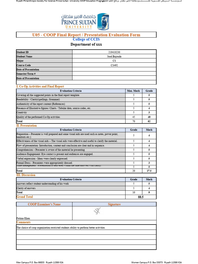 COOP Examiners Forms | Download Free PDF | Cognition | Human Communication