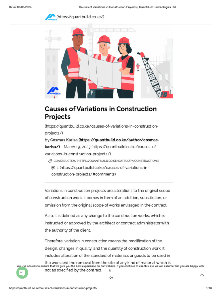 Causes of Variations in Construction Projects - QuantBuild Technologies ...