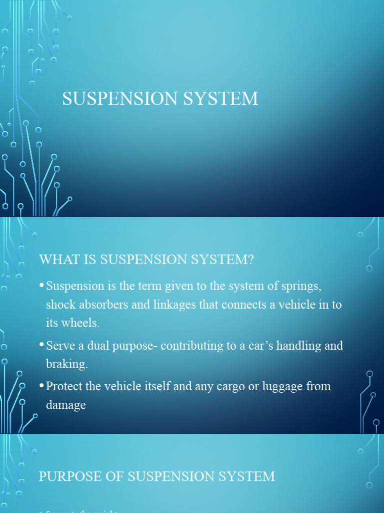 Overview of Vehicle Suspension Systems | PDF | Wheel | Axle