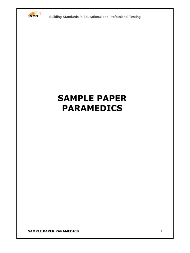 NTS Sample For Paramadics | PDF