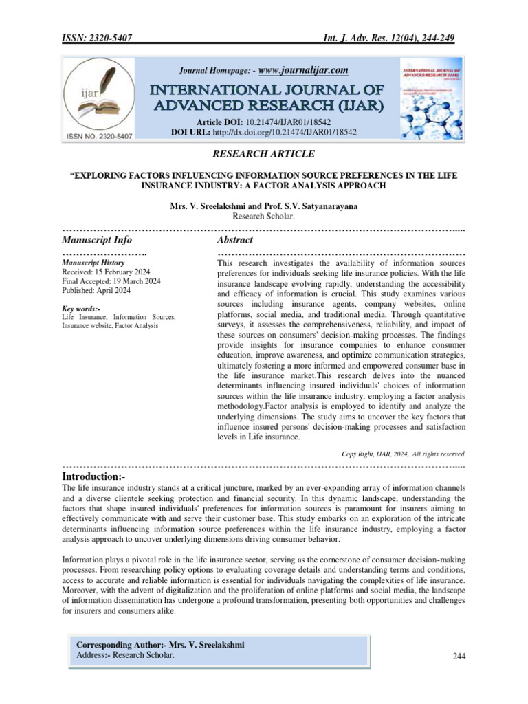 Exploring Factors Influencing Information Source Preferences in The ...