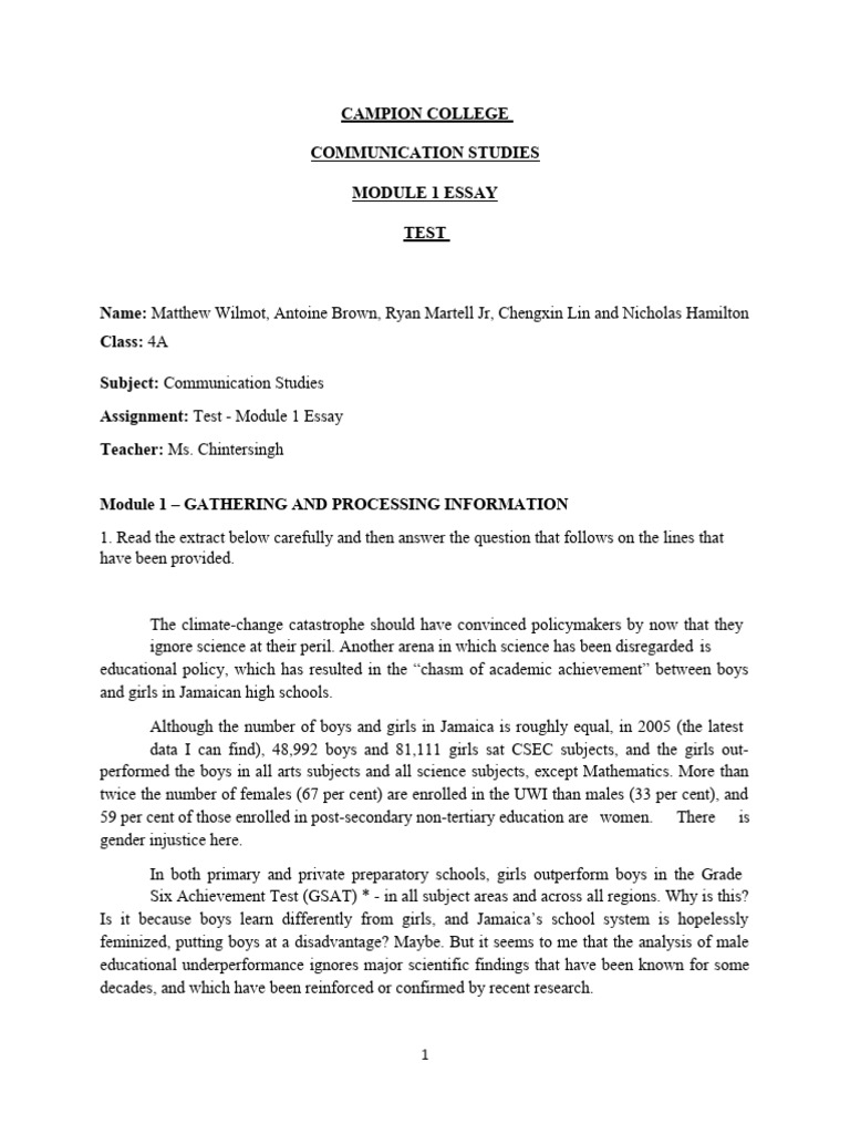 Sample Module 1 Essay by Students | PDF | Cognition | Behavioural Sciences