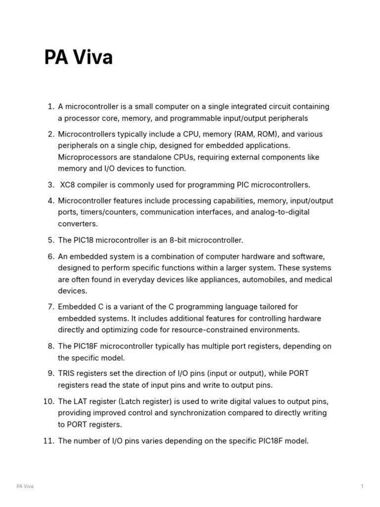 Overview of PIC Microcontroller Features | PDF | Microcontroller | Embedded System