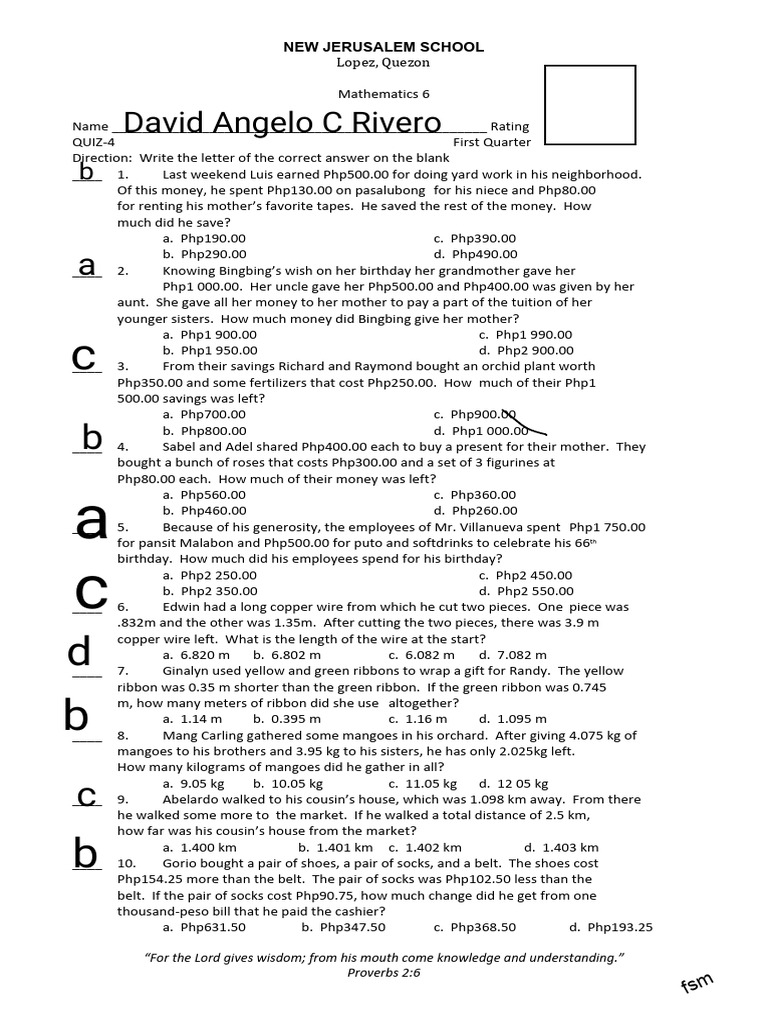 Edited - Q4-Quarter 1 Add and Subtract Decimals | PDF Edited - Q4-Quarter 1 Add and Subtract Decimals | PDF