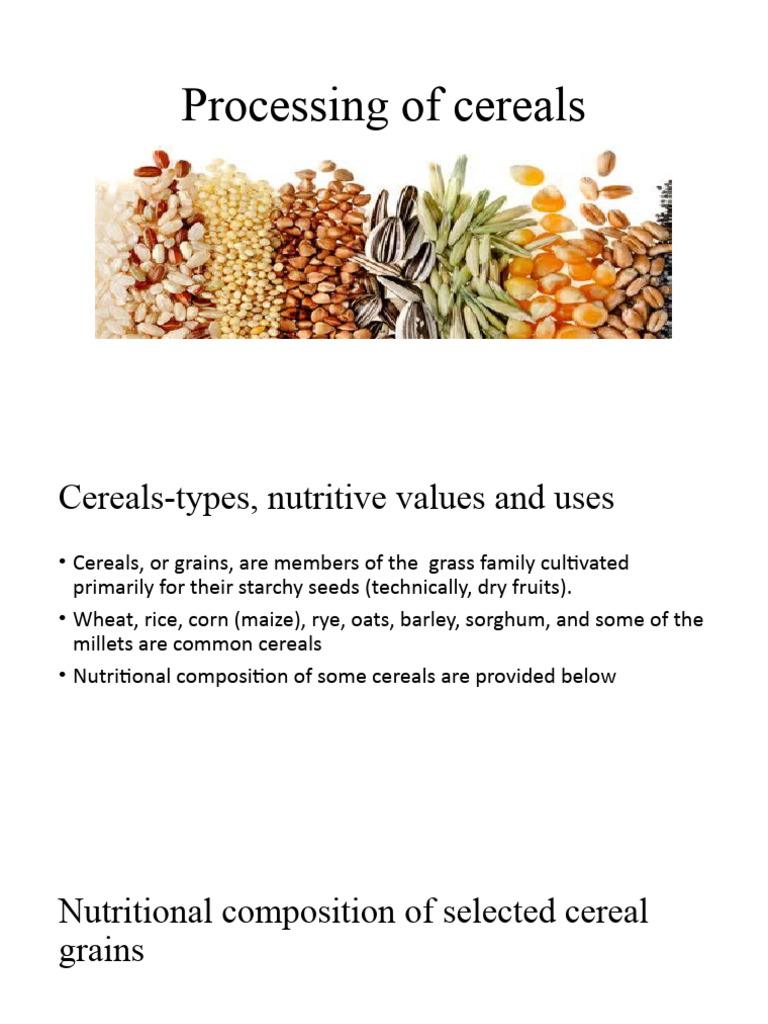 1587941374processing of Cereals | PDF | Cereals | Wheat