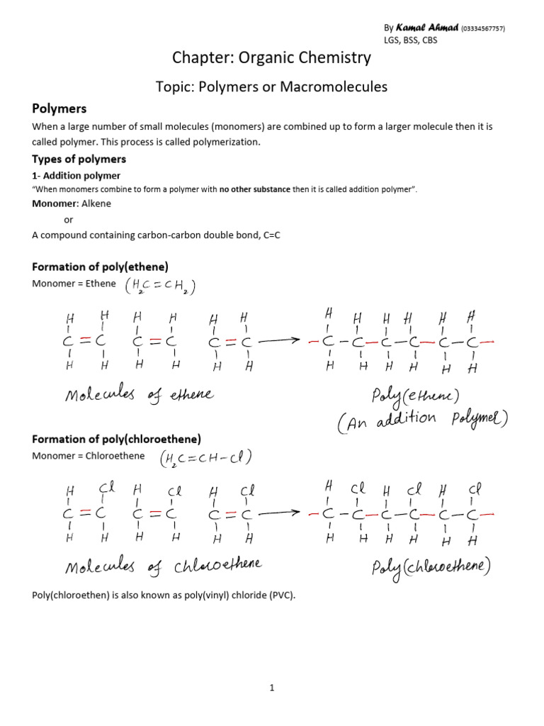 Organic Chemistry-Polymers-OL-Notes | PDF | Polymers | Nylon