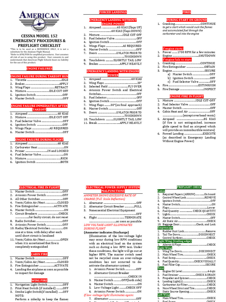 CESSNA-152-EMERGENCY | PDF | Carburetor | Switch CESSNA-152-EMERGENCY | PDF | Carburetor | Switch