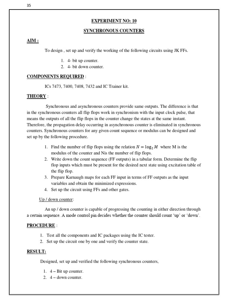 Synchronous Counter Design and Verification | PDF | Computers ...