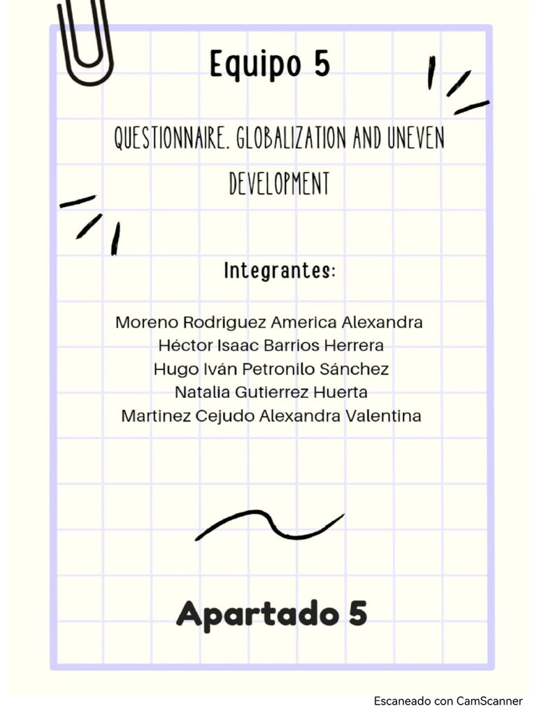 Questionnaire. Globalization and Uneven Development | PDF