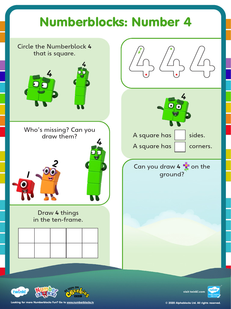 Numberblocks Number Four | PDF
