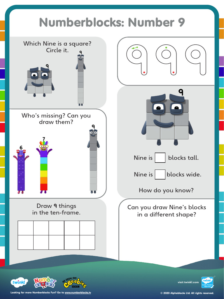 Numberblocks Number Nine | PDF
