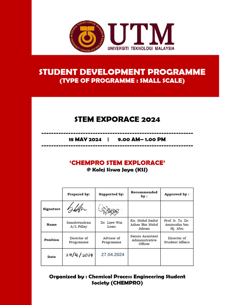PAPERWORK STEM EXPLORACE 2024 FINAL - 240425 (Signed) | PDF | Science Education | Science