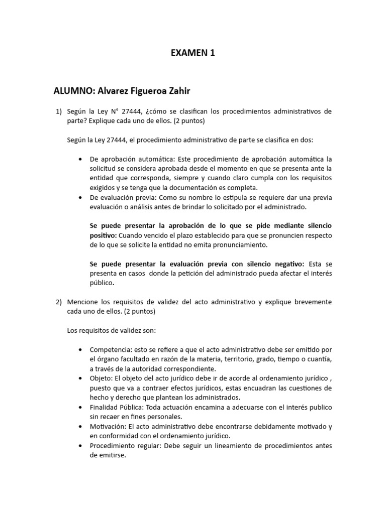 Examen Final 1 - Alvarez Figueroa | PDF | Estatuto de limitaciones | Gobierno