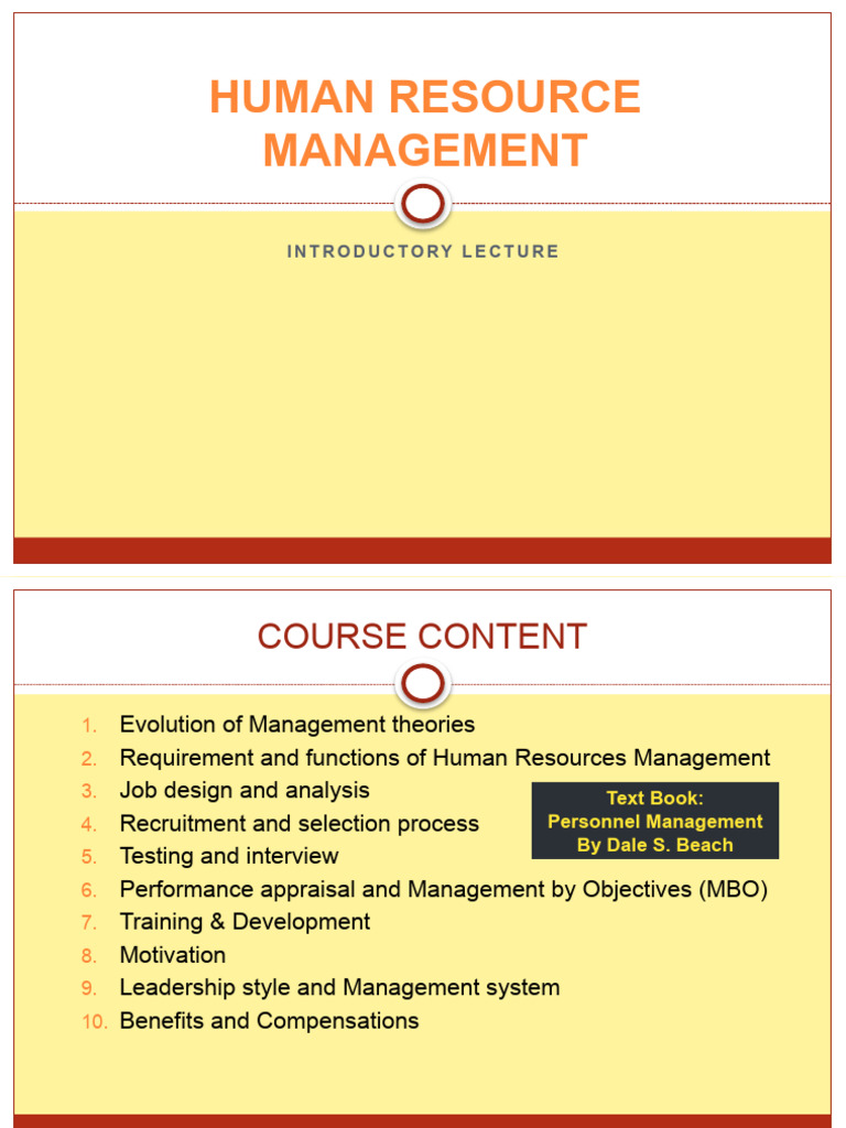 HRM Lecture - 1 - Evolution of Management Theories | PDF | Leadership ...