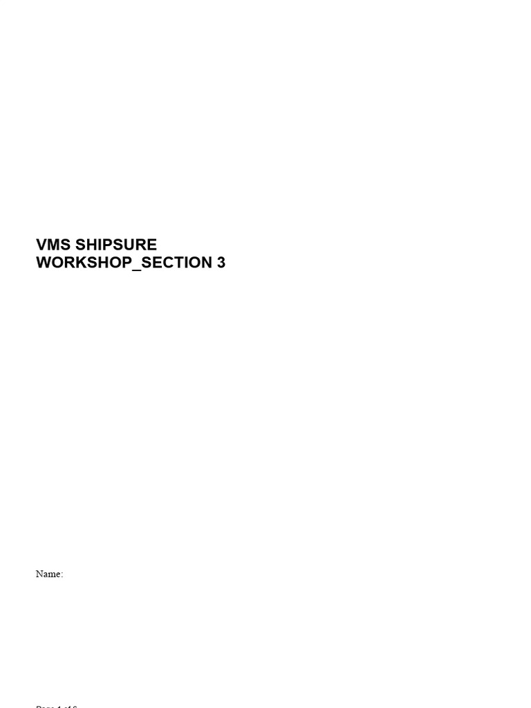 4VMS SS Workbook Section 3 | PDF