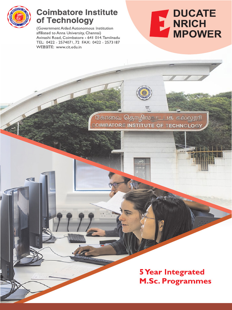 M.sc . Integrated Programmes Brochure English | PDF