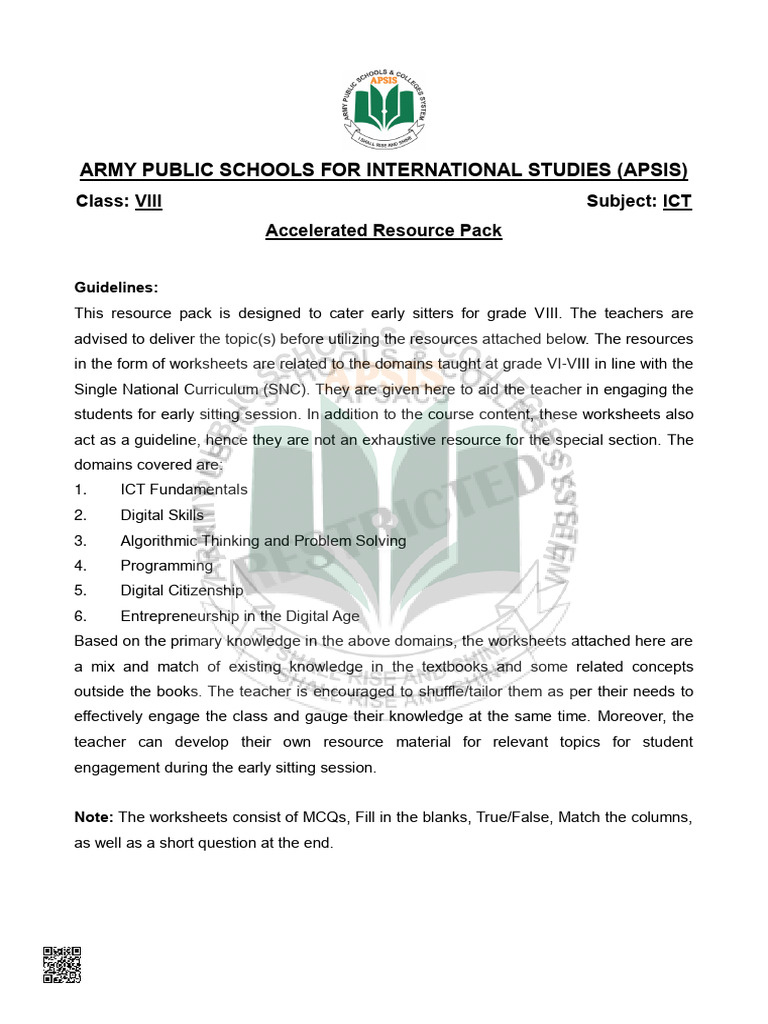 Class Viii WKST Ict 2024-25 | PDF | Security | Computer Security