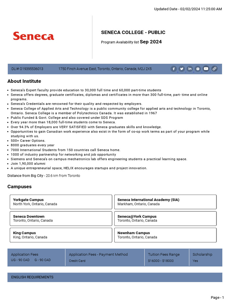 Seneca Sep 2024 | PDF | Academic Degree | Educational Stages