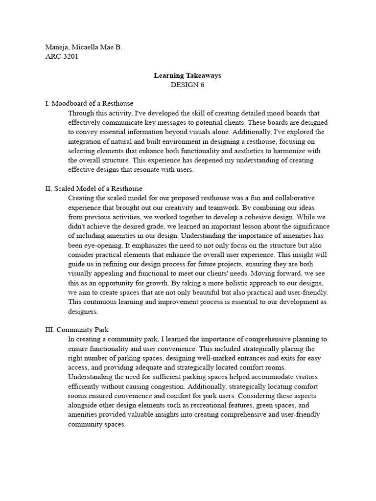 MICA-Learning Takeaways | PDF | Usability | Cognition