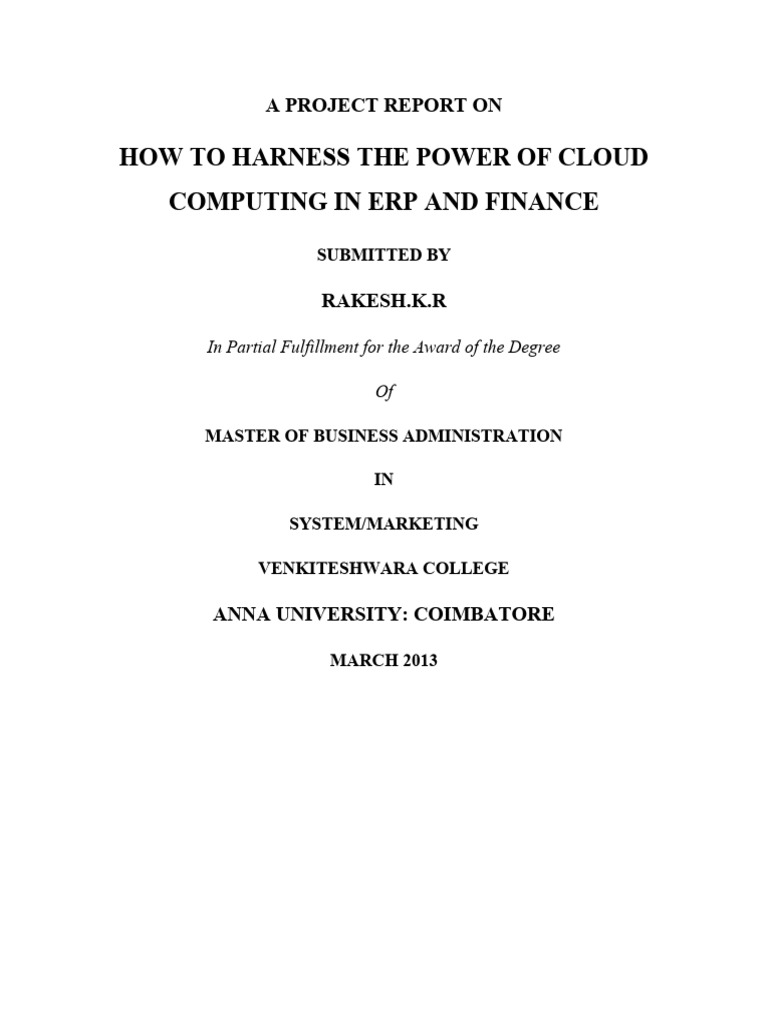 Full Project Report On Loud Computing | PDF | Cloud Computing ...