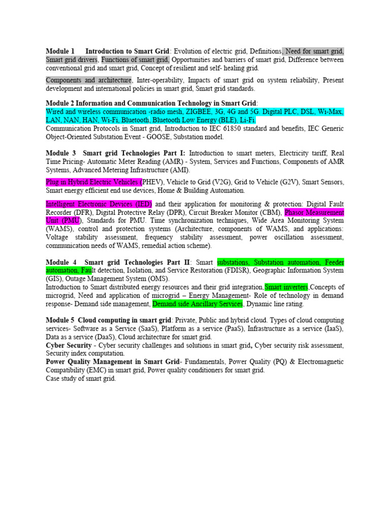 Module 1 Introduction To Smart Grid | PDF | Smart Grid | Electrical Grid