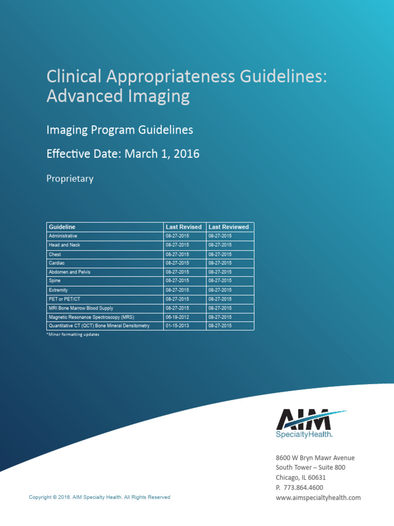 AIM - Guidelines 2024 | PDF | Medical Imaging | Magnetic Resonance Imaging