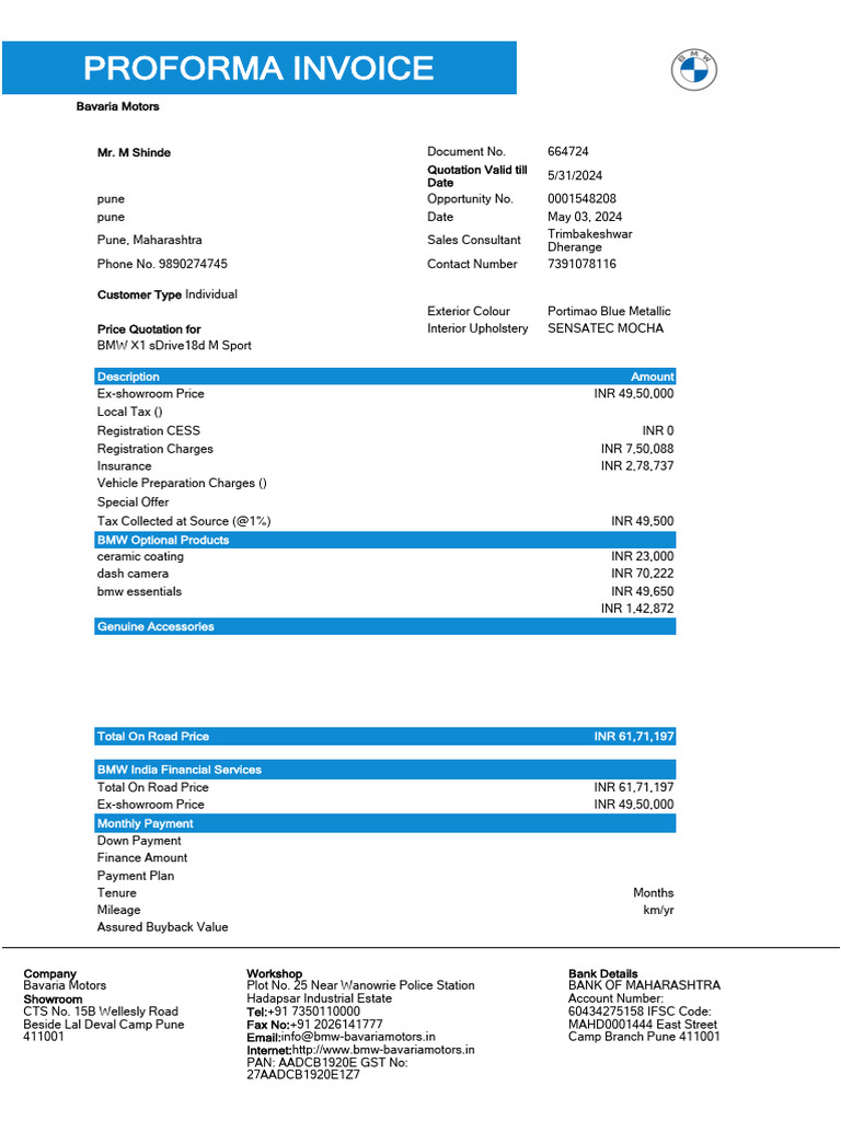 Proforma Invoice | PDF | Invoice | Pro Forma