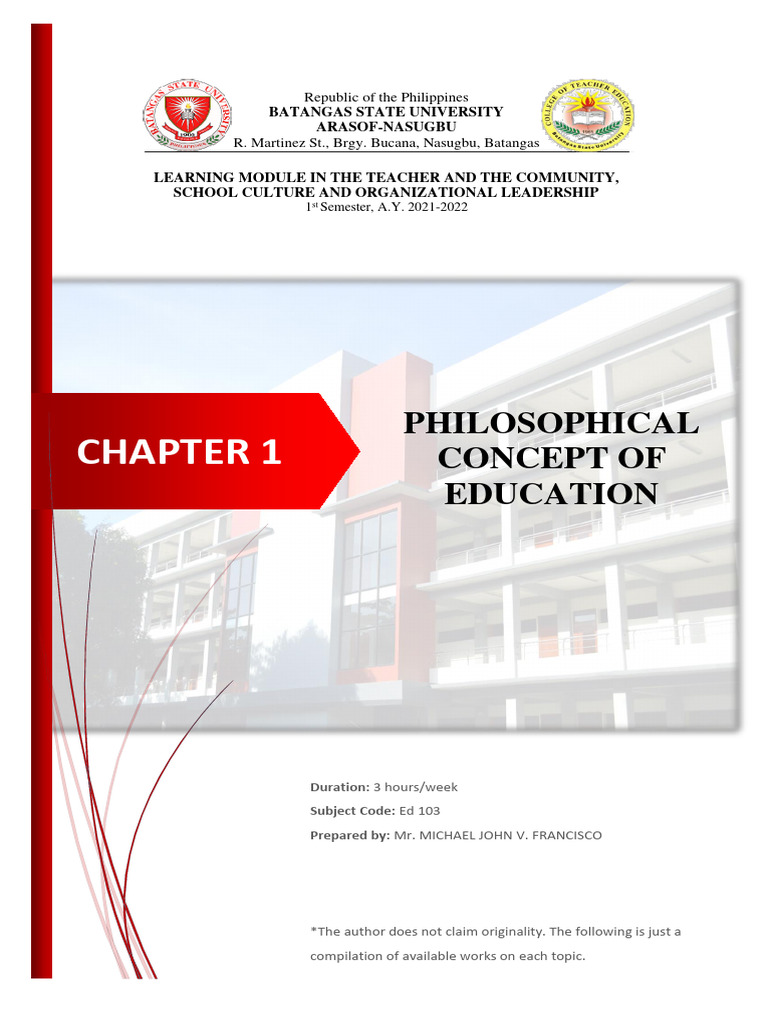 PHILOSOPHICAL CONCEPT OF EDUCATION | PDF | Philosophy Of Education | Pedagogy
