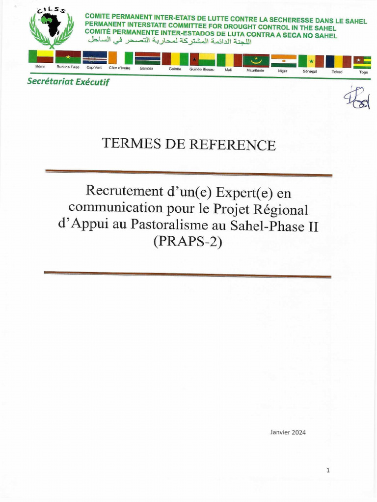 TDR-recrutement D'un Expert (E) en Communication PRAPS-2 | PDF