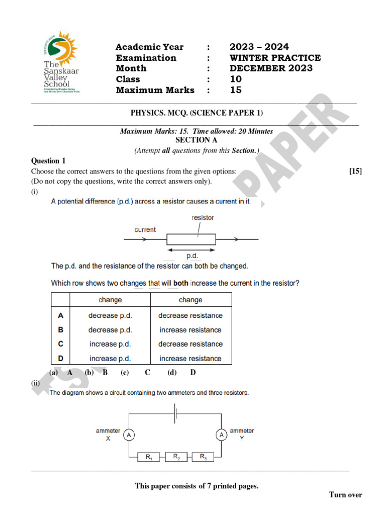 Class 10 Physics MCQ Practice | PDF | Thermodynamics