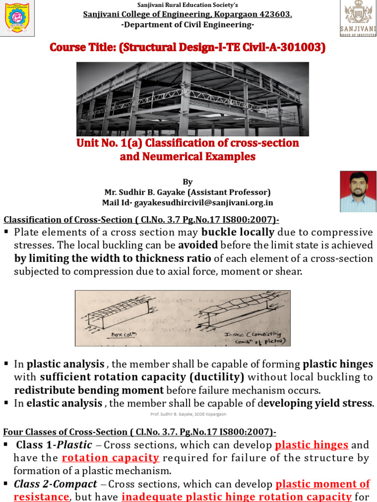 1a III Classification of Cross Section Neumericals | PDF | Buckling ...