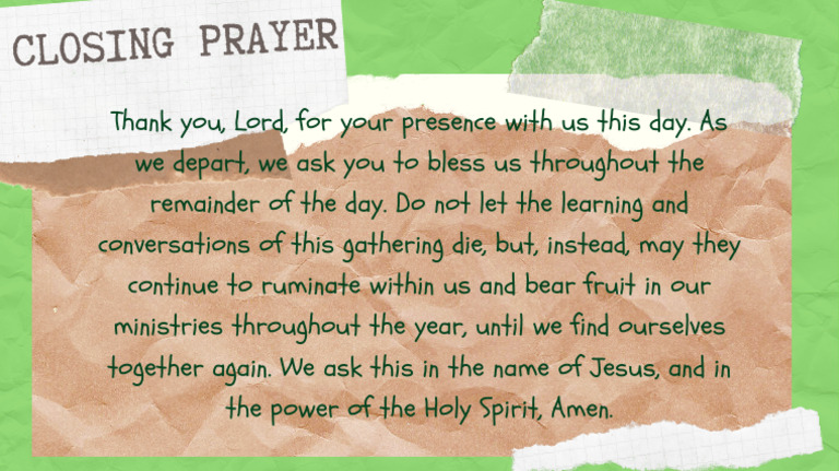 Closing Prayer for Spiritual Growth | PDF | Language Arts & Discipline