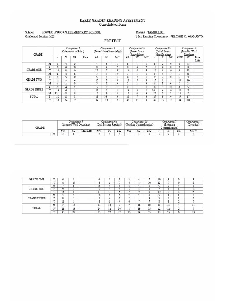 LUES EGRA Consolidation Sy 2022 2023 | PDF | Reading (Process) | Hobbies