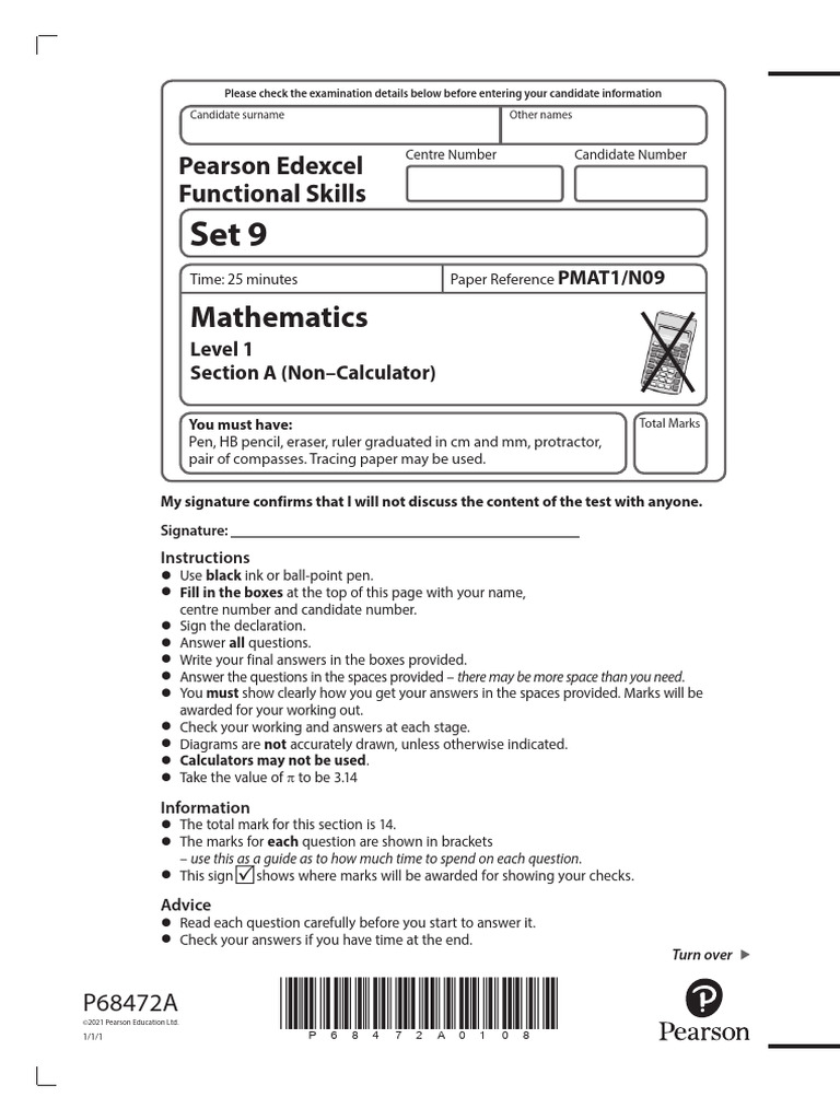 FS Maths Level 1 Past Paper 9 | PDF | Euclidean Geometry