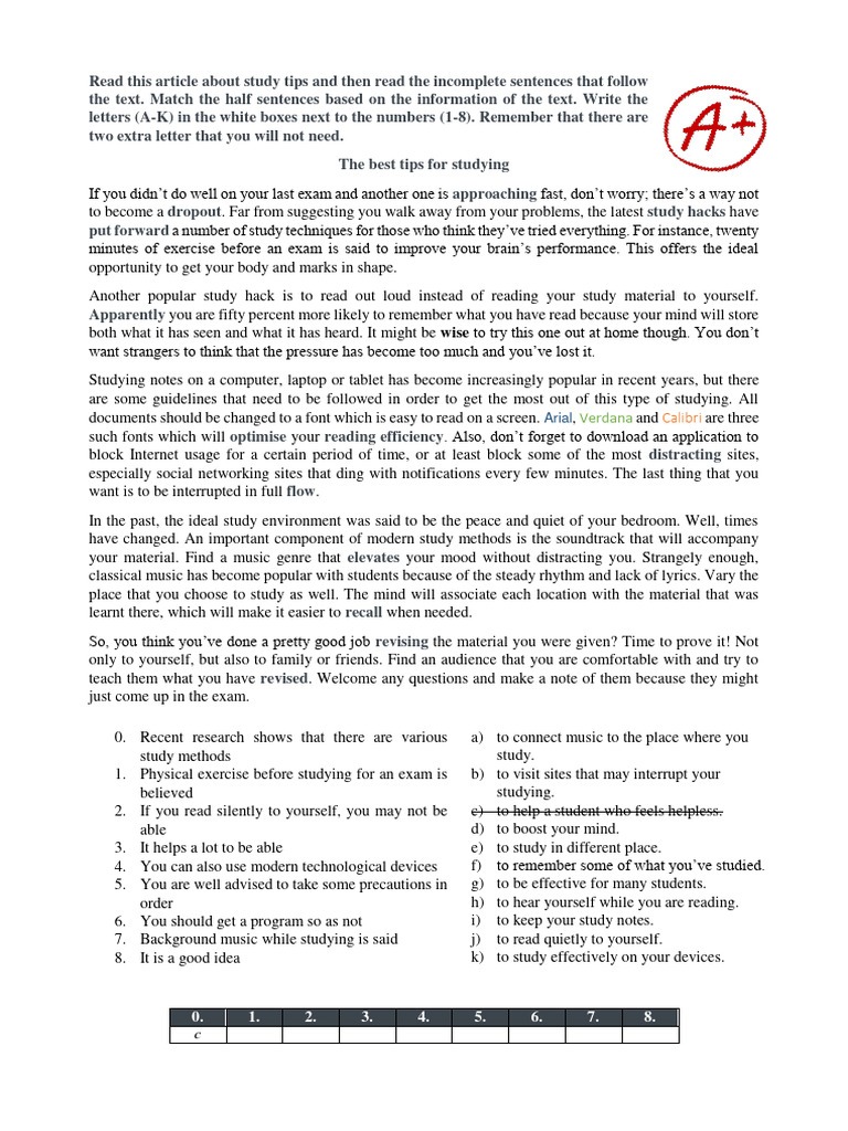 Reading Comprehension - Study Tips | PDF